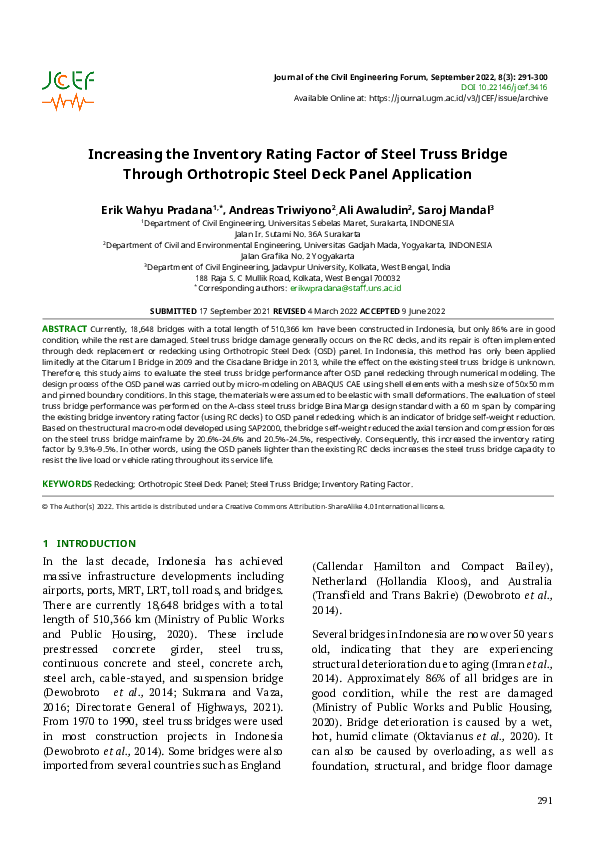 (PDF) Increasing Inventory Rating Factor of Steel Truss Bridge Through ...