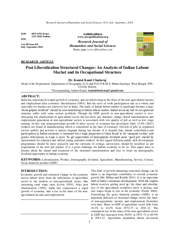(PDF) Post Liberalization Structural Changes: An Analysis of Indian ...