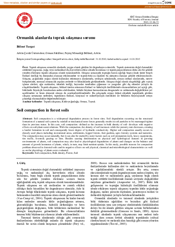 (PDF) Soil compaction in forest soils