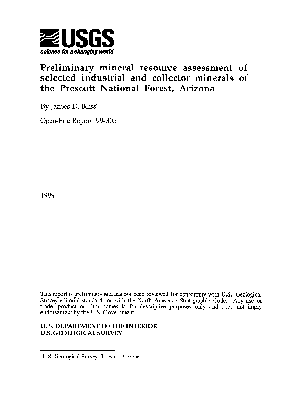 (PDF) Preliminary Mineral Resource Assessment of Selected Mineral ...