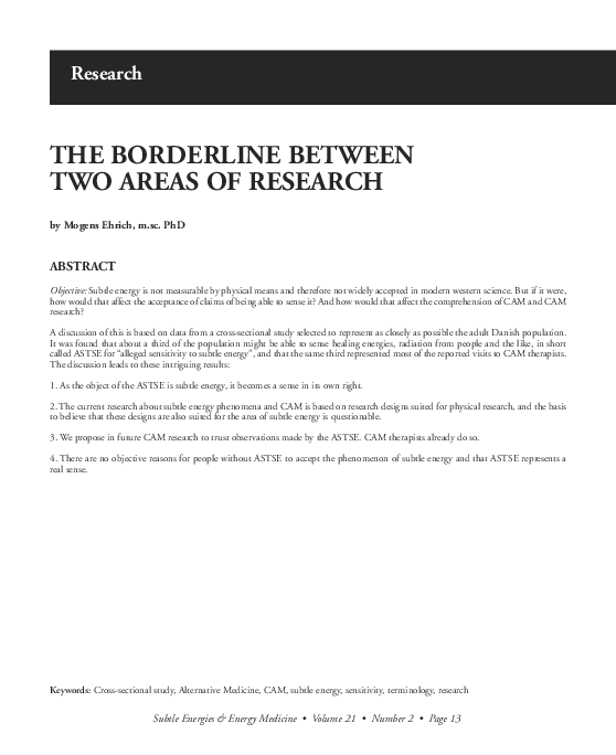 (PDF) The Borderline Between Two Areas of Research