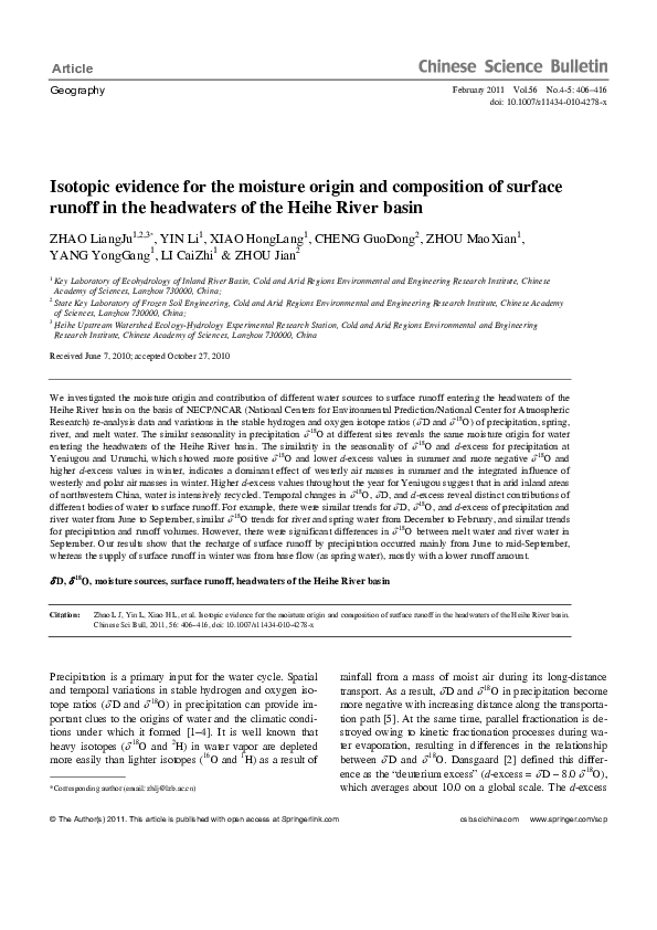 (PDF) Isotopic evidence for the moisture origin and composition of ...