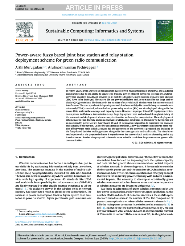 (PDF) Power-aware fuzzy based joint base station and relay station deployment scheme for green ...