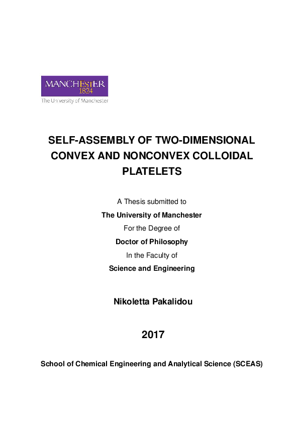 (PDF) Self-assembly of two-dimensional convex and nonconvex colloidal platelets | Nikoletta ...