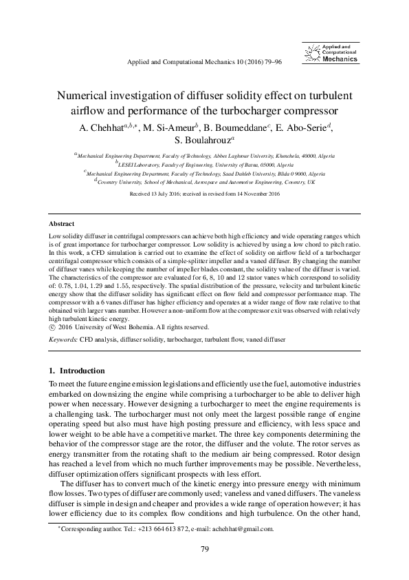 (PDF) Numerical investigation of diffuser solidity effect on turbulent airflow and performance ...