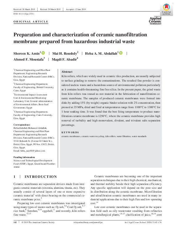 (PDF) Preparation and characterization of ceramic nanocomposites in the ...