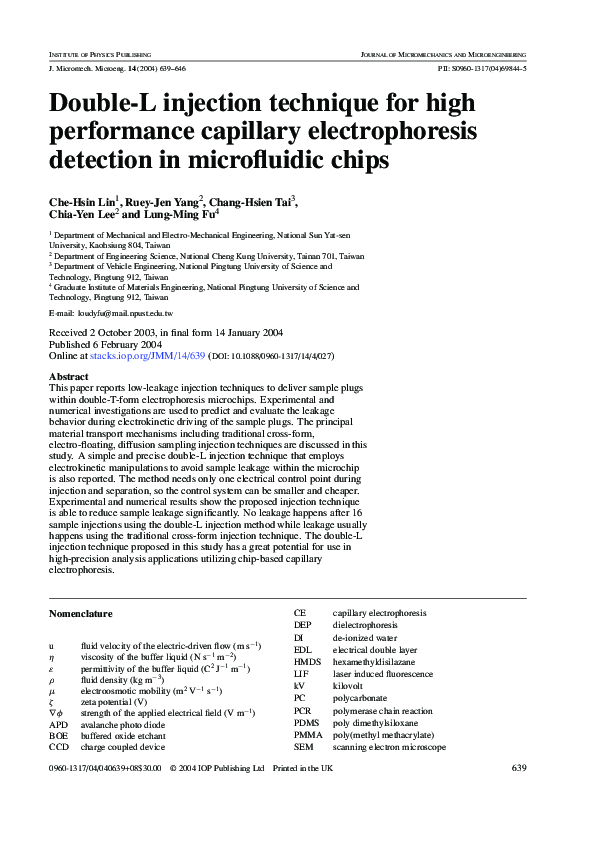 (PDF) Double-L injection technique for high performance capillary ...