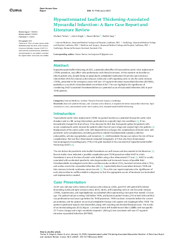 (PDF) Hypoattenuated Leaflet Thickening-Associated Myocardial ...