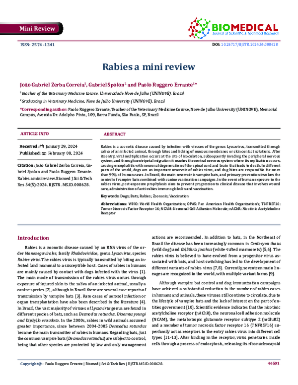 (PDF) Rabies a Mini Review