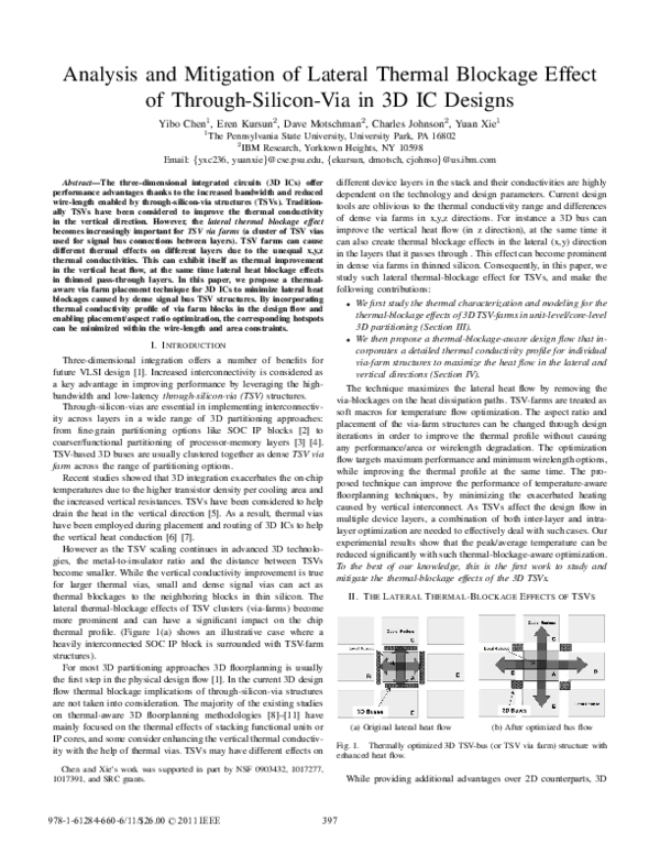 (PDF) Analysis and Mitigation of Lateral Thermal Blockage Effect of Through-Silicon-Via in 3D IC ...
