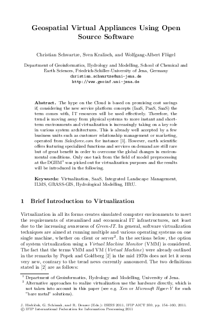 (PDF) Geospatial Virtual Appliances Using Open Source Software