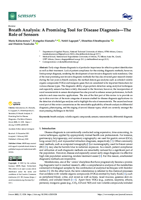 (PDF) Breath Analysis: A Promising Tool for Disease Diagnosis—The Role ...