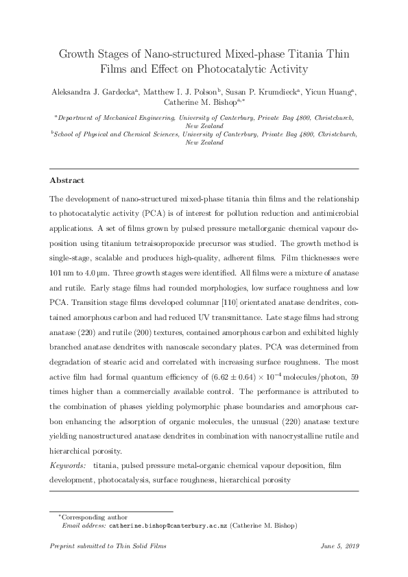 (PDF) Growth stages of nano-structured mixed-phase titania thin films ...