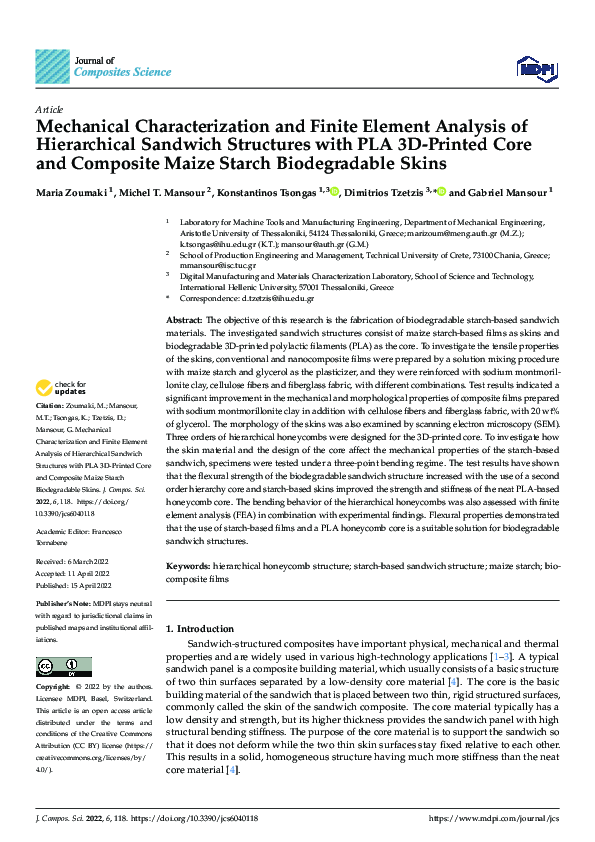 (PDF) Mechanical Characterization and Finite Element Analysis of Hierarchical Sandwich ...