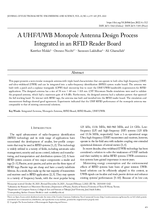 (PDF) A UHF/UWB Monopole Antenna Design Process Integrated in an RFID ...