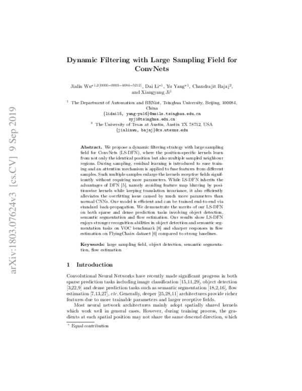 (PDF) Dynamic Sampling Convolutional Neural Networks