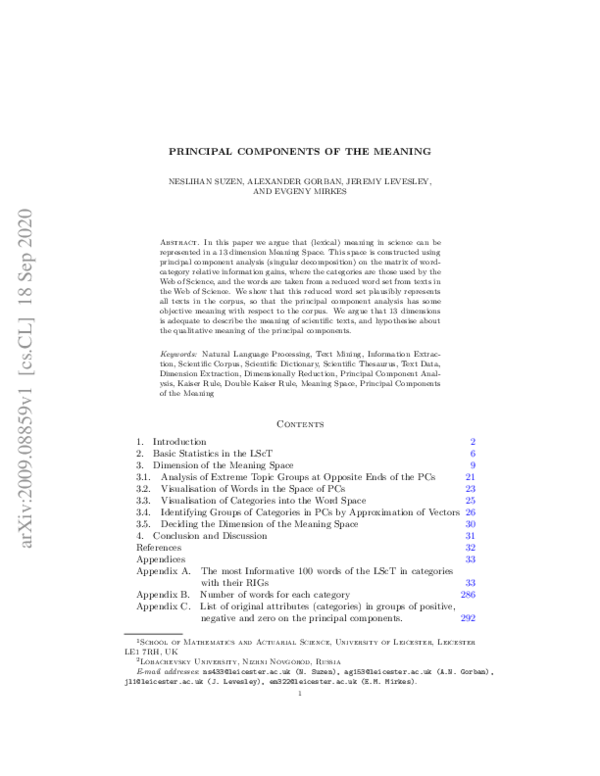 (PDF) Principal Components of the Meaning | Alexander Gorban - Academia.edu