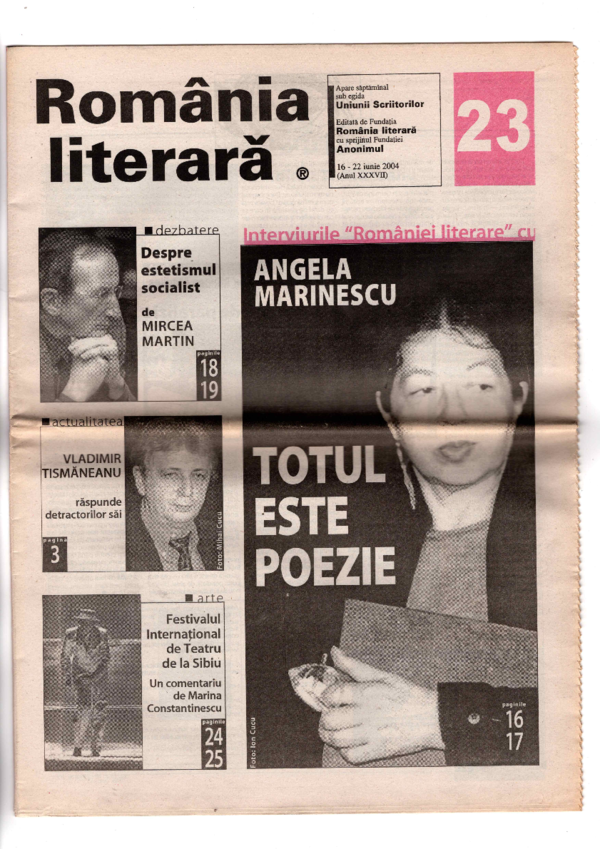 (PDF) Filip-Lucian Iorga, Interviu cu poeta Angela Marinescu, România ...