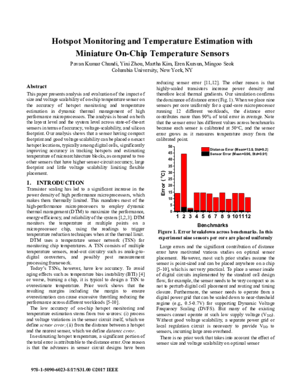 (PDF) Hotspot Monitoring and Temperature Estimation with Miniature On-Chip Temperature Sensors