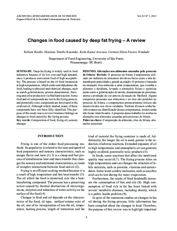 (PDF) Changes in food caused by deep fat frying--a review