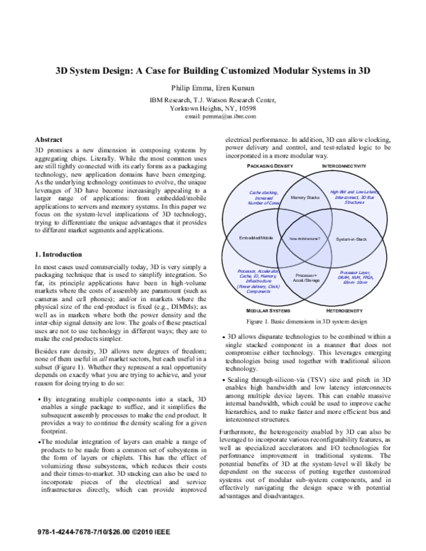 (PDF) 3D System Design: A Case for Building Customized Modular Systems ...