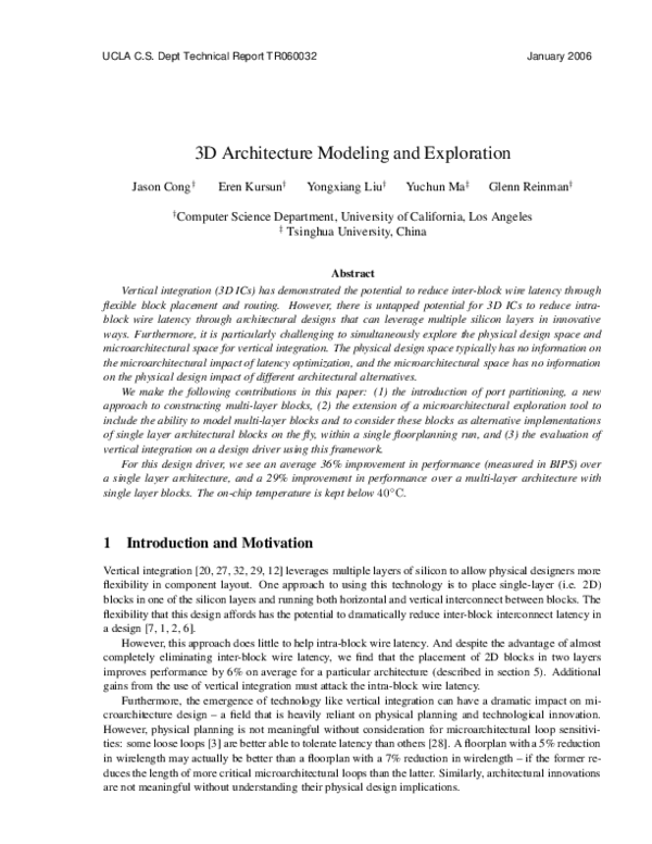 (PDF) 3D architecture modeling and exploration