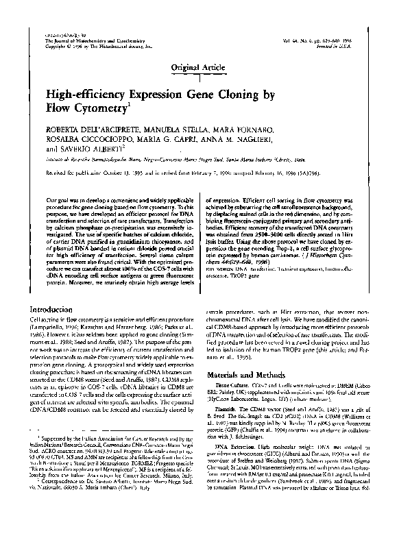 (PDF) High-efficiency expression gene cloning by flow cytometry