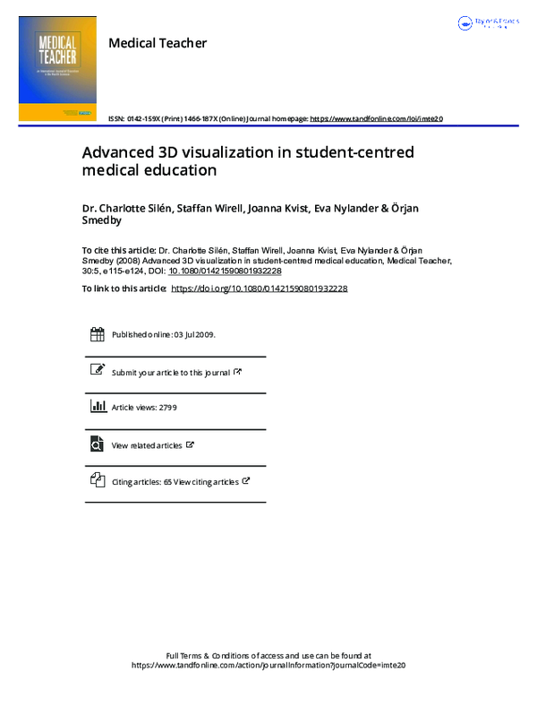 (PDF) Enhancing Learning with 3D Visualization in Medical Education