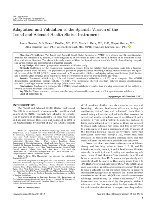 (PDF) Adaptation and validation of the Spanish version of the Social ...