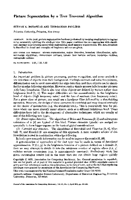 Pdf Picture Segmentation By A Tree Traversal Algorithm Theo