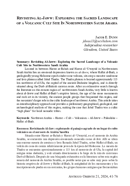 (PDF) Revisiting Al-Jaww: Exploring the Sacred Landscape of a Volcanic ...
