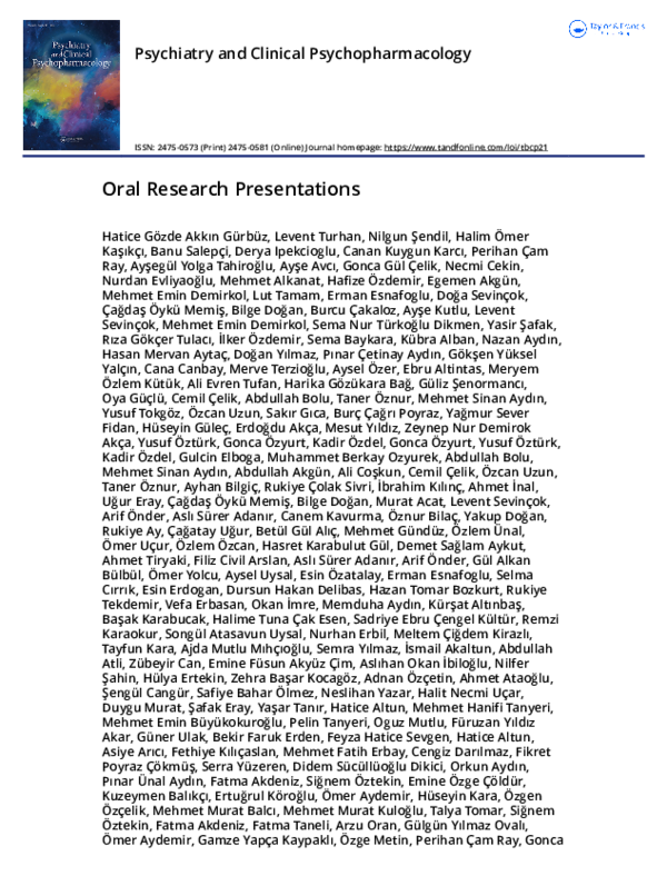 (PDF) Oral Research Presentations