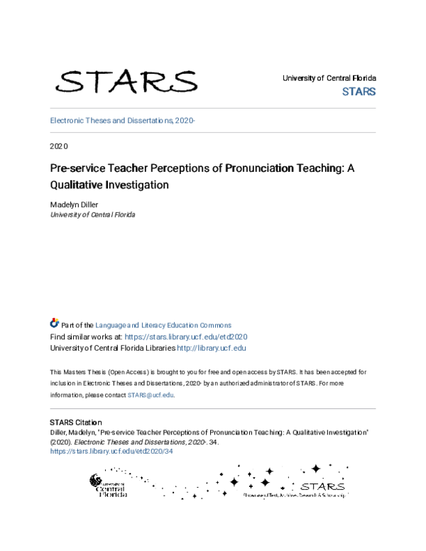 (PDF) Pre-service Teacher Perceptions of Pronunciation Teaching: A ...