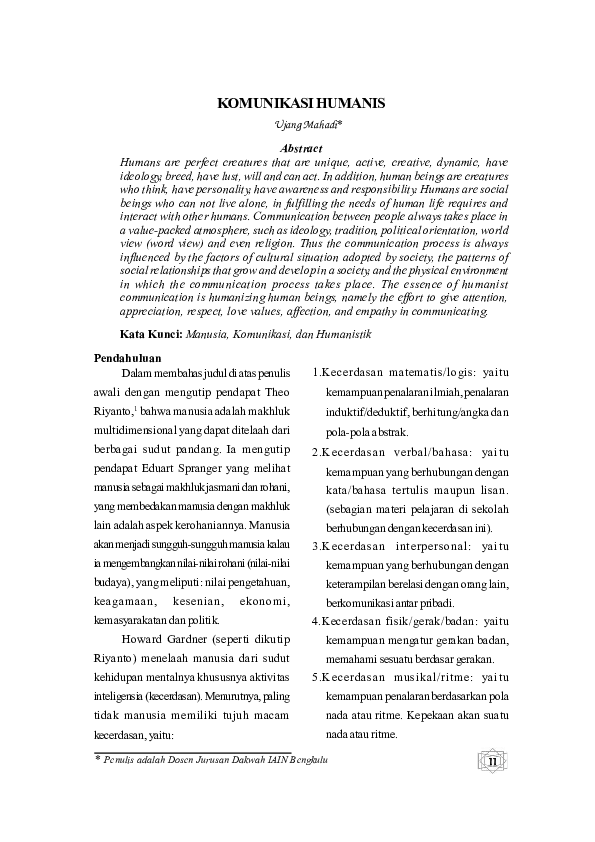 (PDF) Komunikasi Humanis