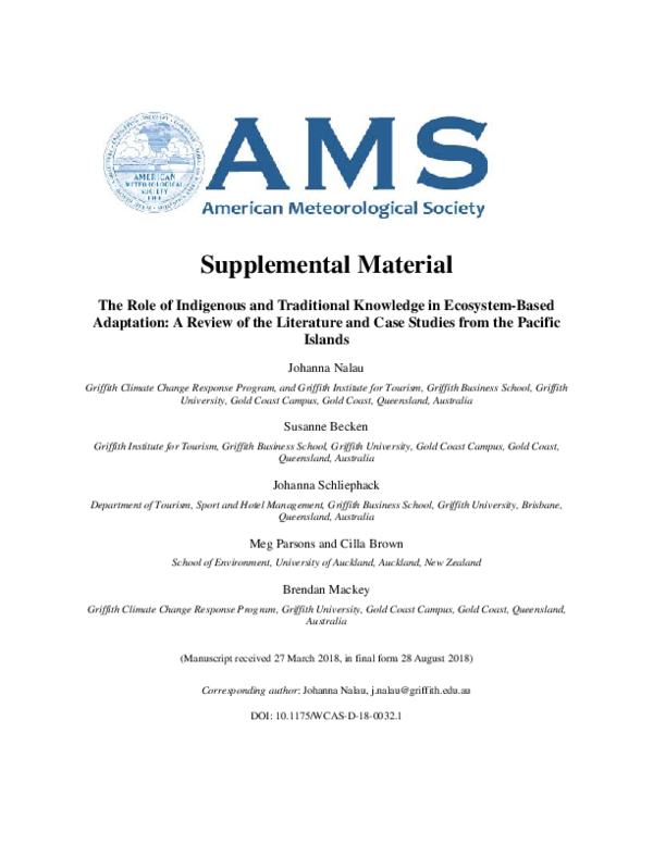 (PDF) The Role of Indigenous and Traditional Knowledge in Ecosystem ...