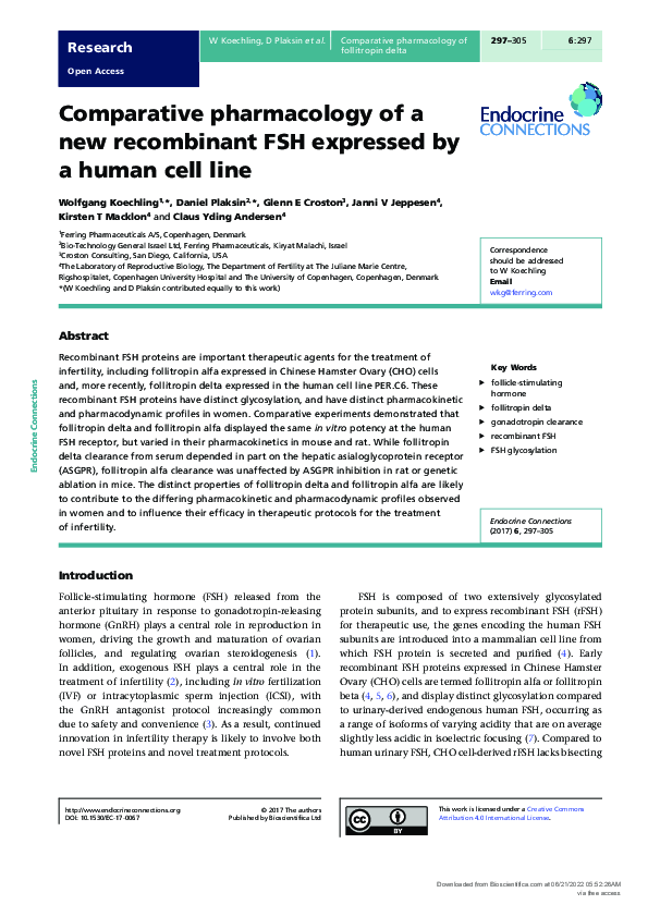 (PDF) Comparative pharmacology of a new recombinant FSH expressed by a ...