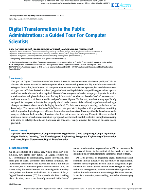 (PDF) Digital Transformation in the Public Administrations: a Guided ...