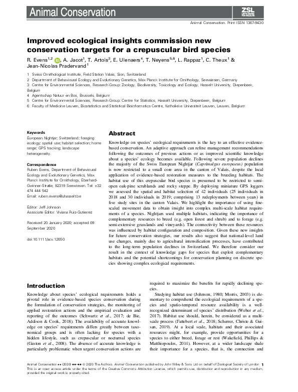 (PDF) Improved ecological insights commission new conservation targets ...