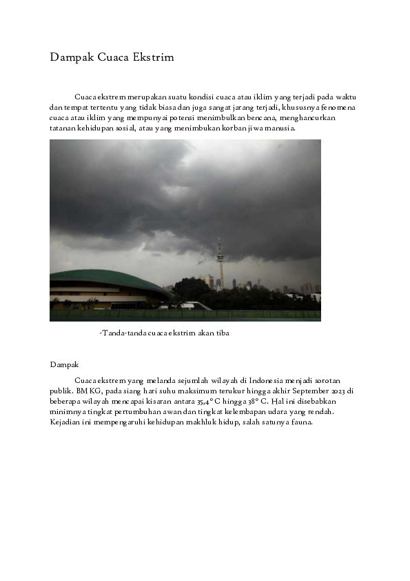 (PDF) Dampak Cuaca Ekstrim