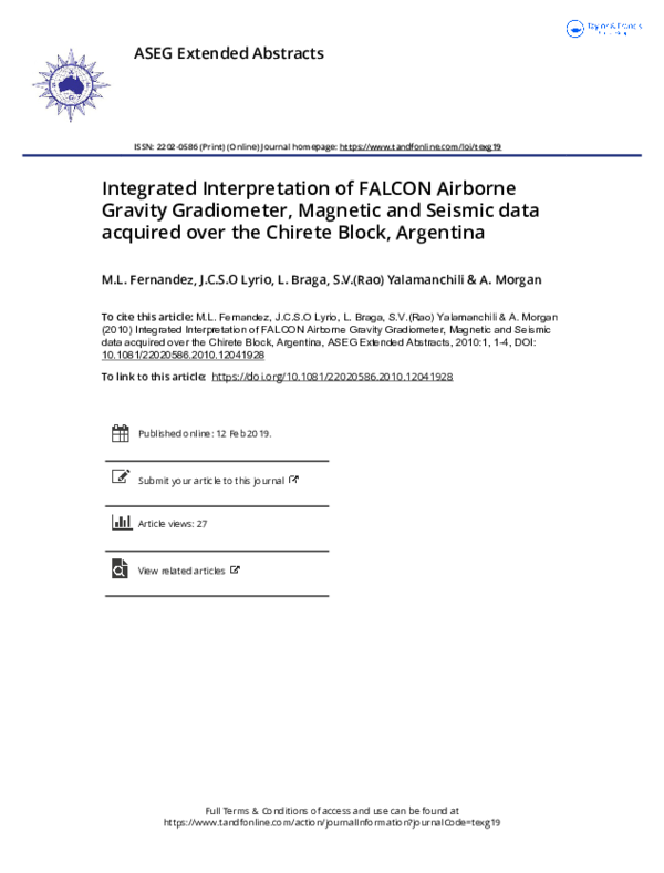 (PDF) Integrated Interpretation of FALCON Airborne Gravity Gradiometer, Magnetic and Seismic ...