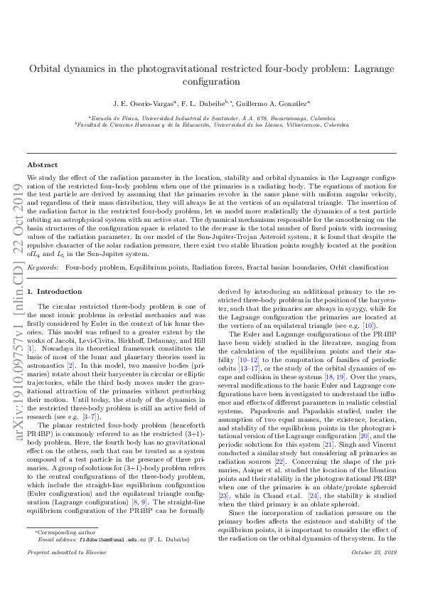 (PDF) Orbital dynamics in the photogravitational restricted four-body ...