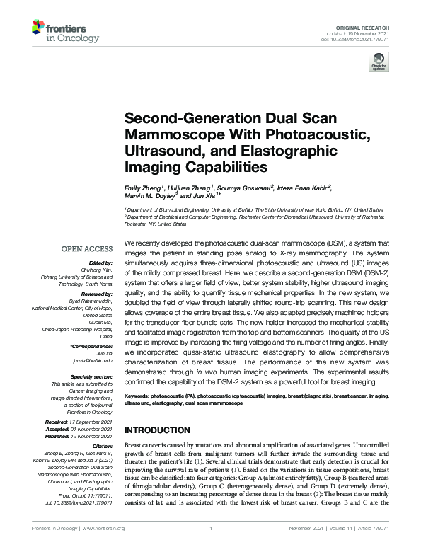 (PDF) Second-Generation Dual Scan Mammoscope With Photoacoustic ...