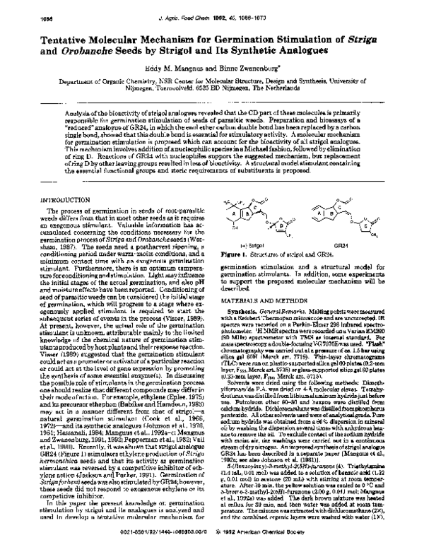 (PDF) Tentative molecular mechanism for germination stimulation of ...
