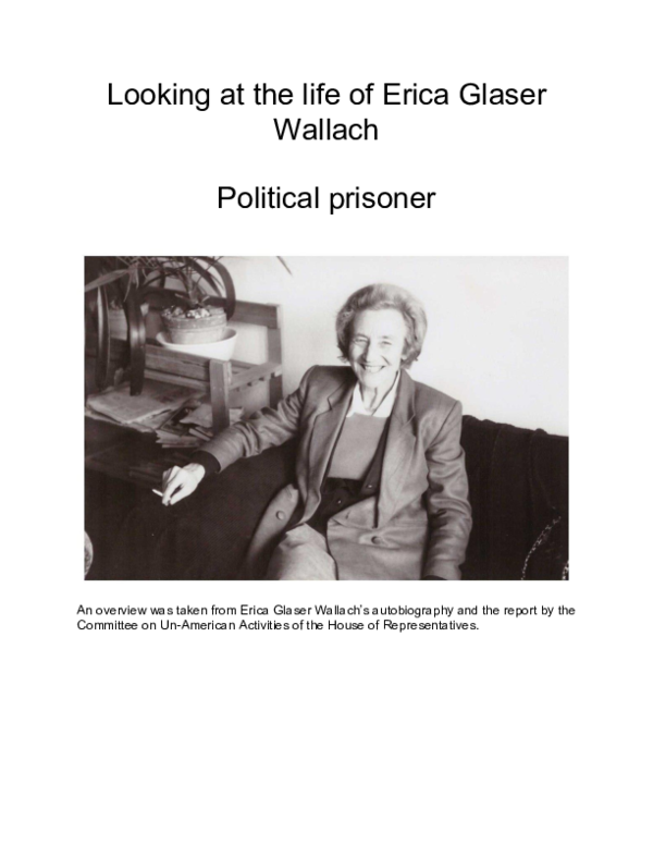 (PDF) Looking at the life of Erica Glaser Wallach | Roland Keates ...