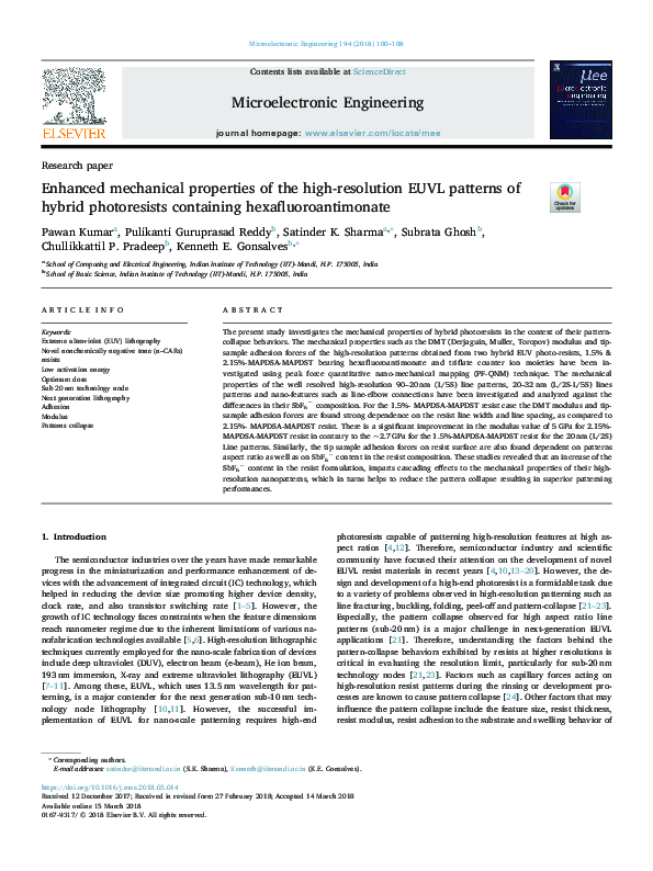 (PDF) Enhanced mechanical properties of the high-resolution EUVL ...