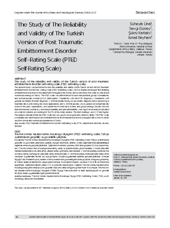 (PDF) Post traumatic embitterment disorder (PTED) and it's scale