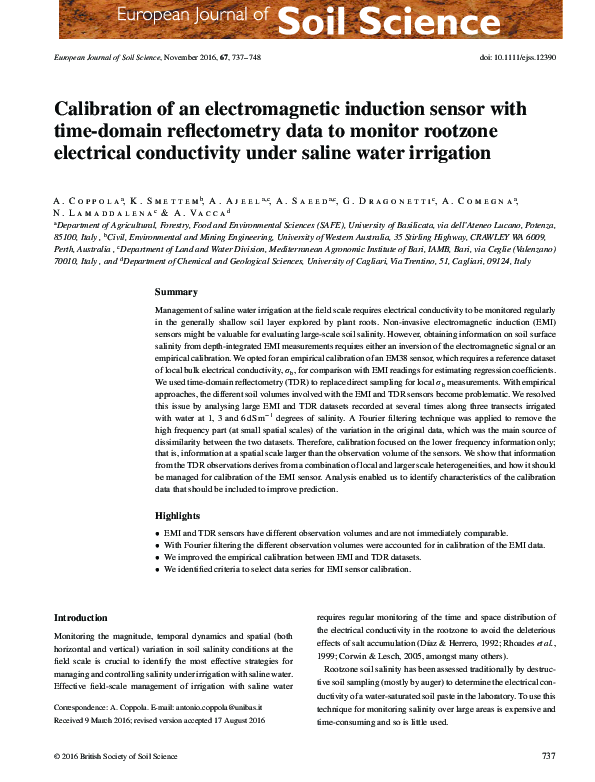 (PDF) Calibration of an electromagnetic induction sensor with time ...