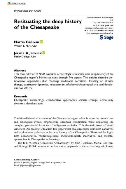 (PDF) Resituating the deep history of the Chesapeake