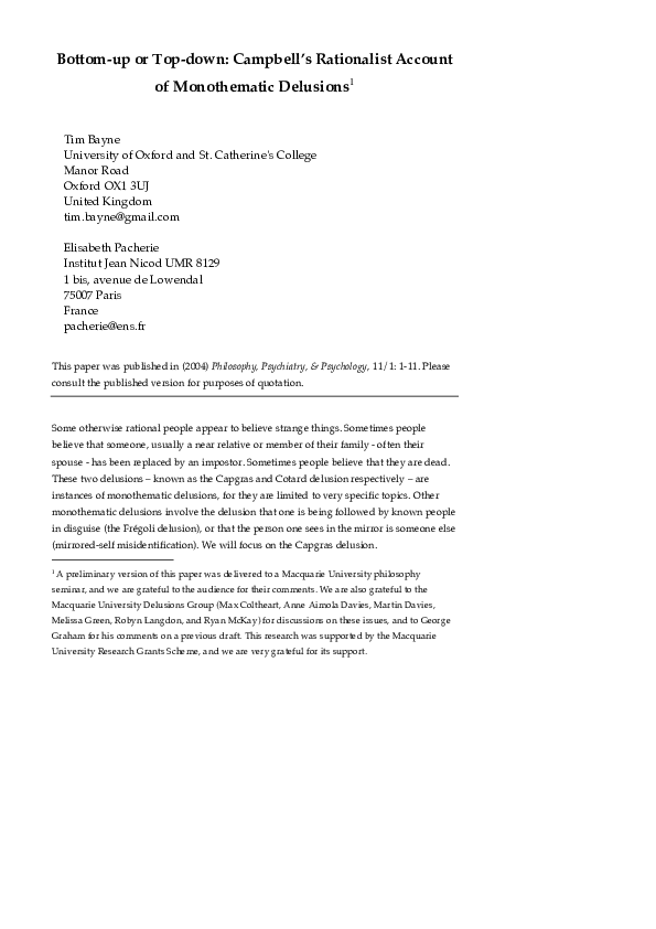 (PDF) Bottom-Up or Top-Down: Campbell's Rationalist Account of ...