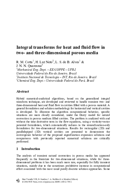 (PDF) Integral Transforms for Heat and Fluid Flow in Two- and Three ...